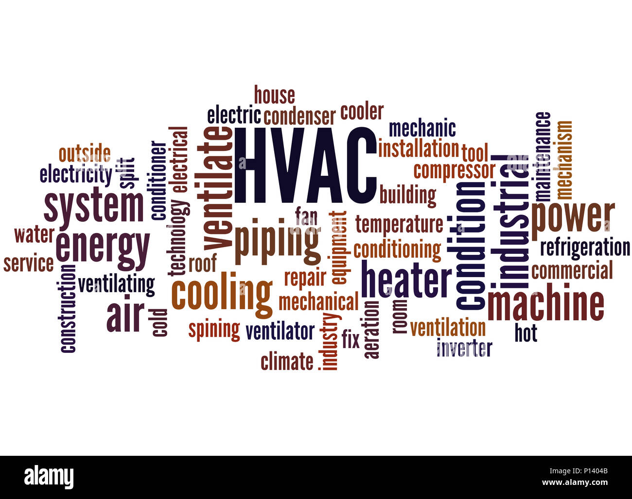 HVAC, word cloud concept on white background Stock Photo - Alamy