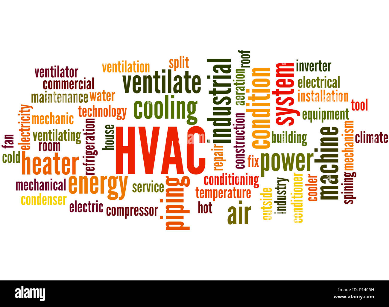 HVAC, word cloud concept on white background Stock Photo - Alamy