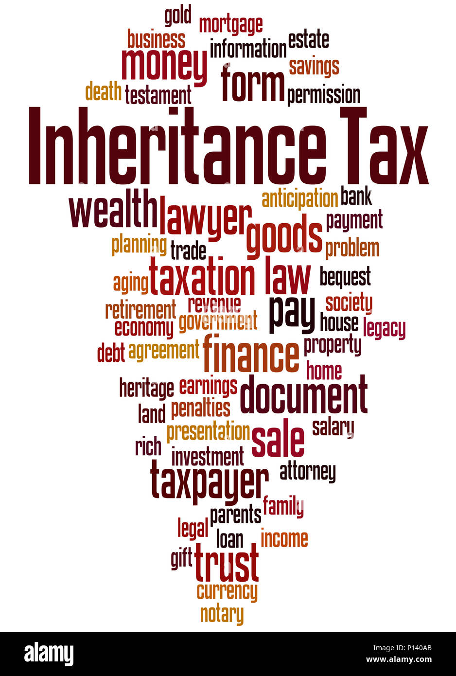 Inheritance tax, word cloud concept on white background Stock Photo - Alamy