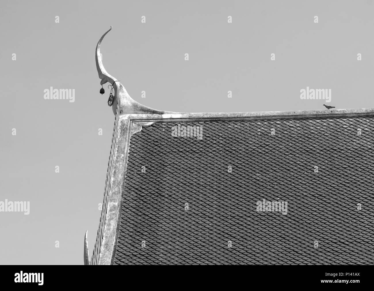 Gable apex on the roof in temple Stock Photo - Alamy