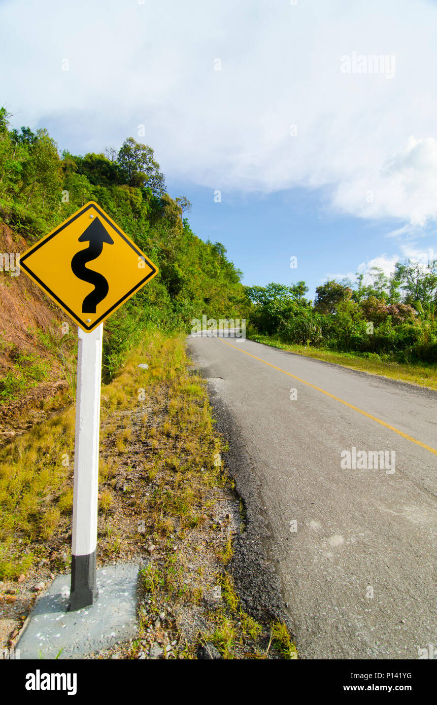 Paved road the S-shape in natural areas Stock Photo - Alamy