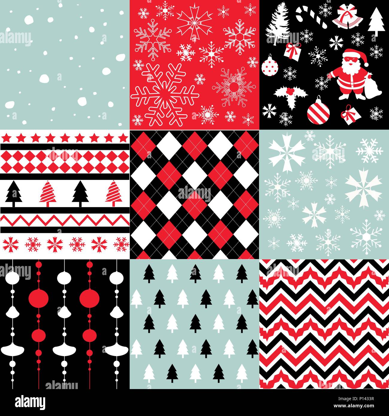 Christmas seamless pattern set Stock Vector Image & Art - Alamy