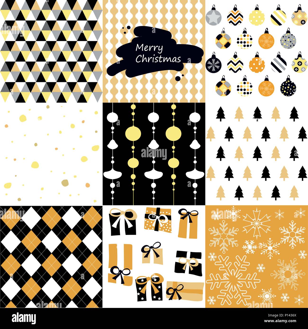 Christmas seamless pattern set Stock Vector Images - Alamy