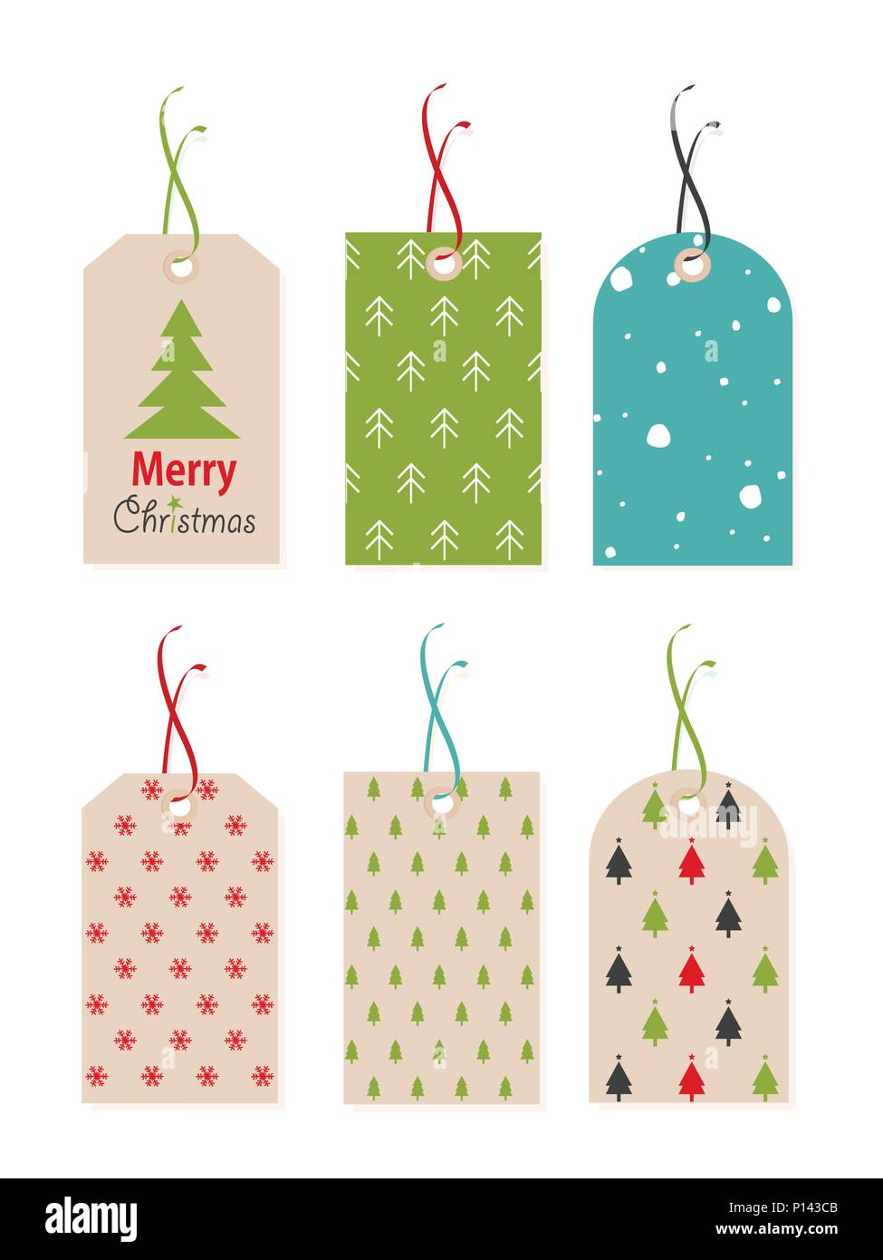 Christmas gift tags set and vector illustration Stock Vector Image ...