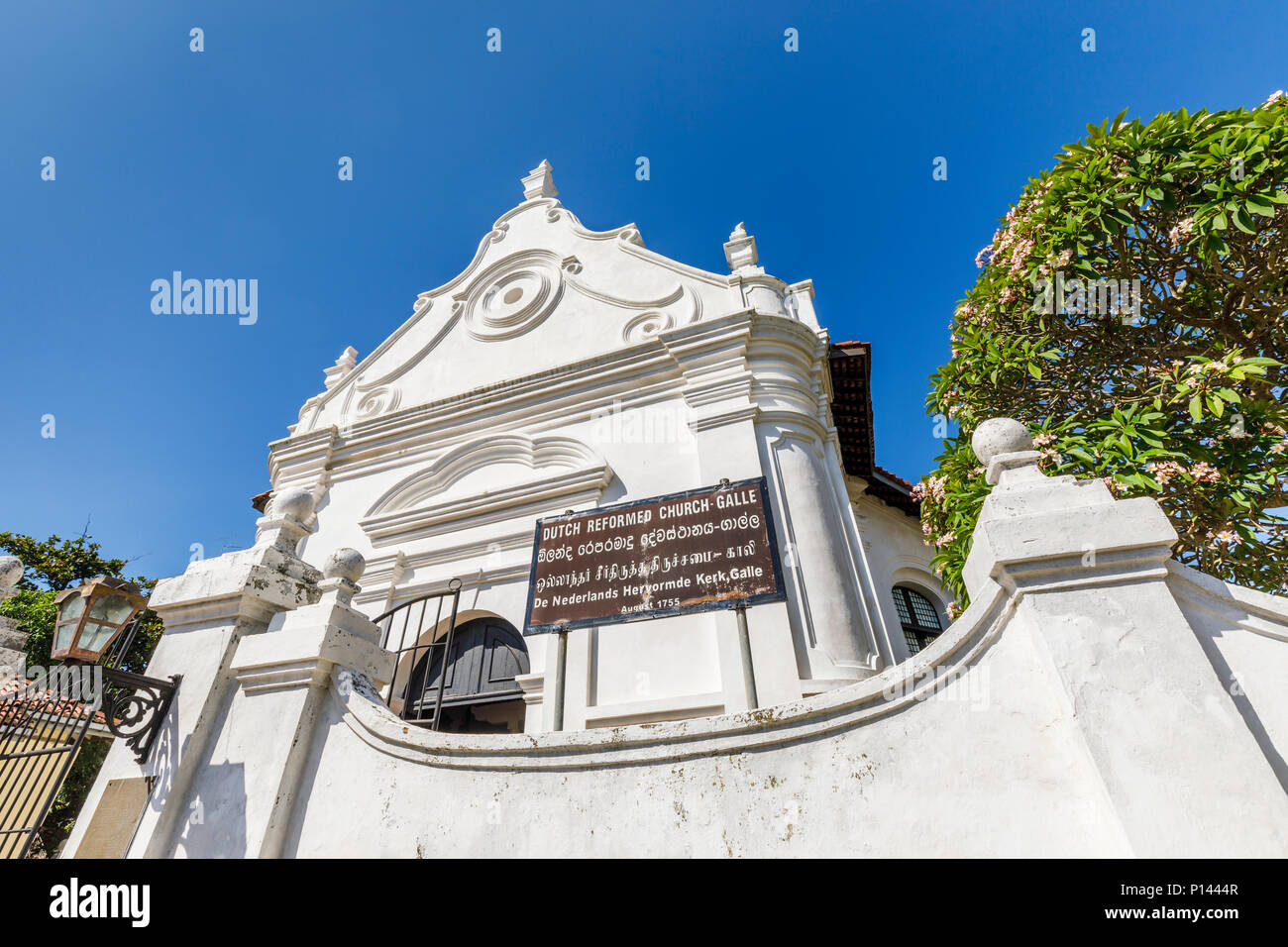 White Dutch Reformed Church (Groote Kerk) facade, Galle Fort, Galle ...