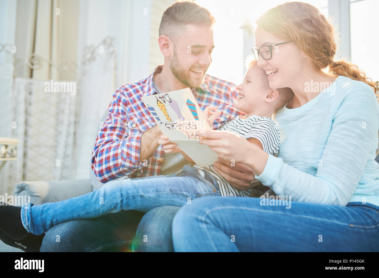 Celebrating Fathers Day with Loving Family Members Stock Photo - Alamy