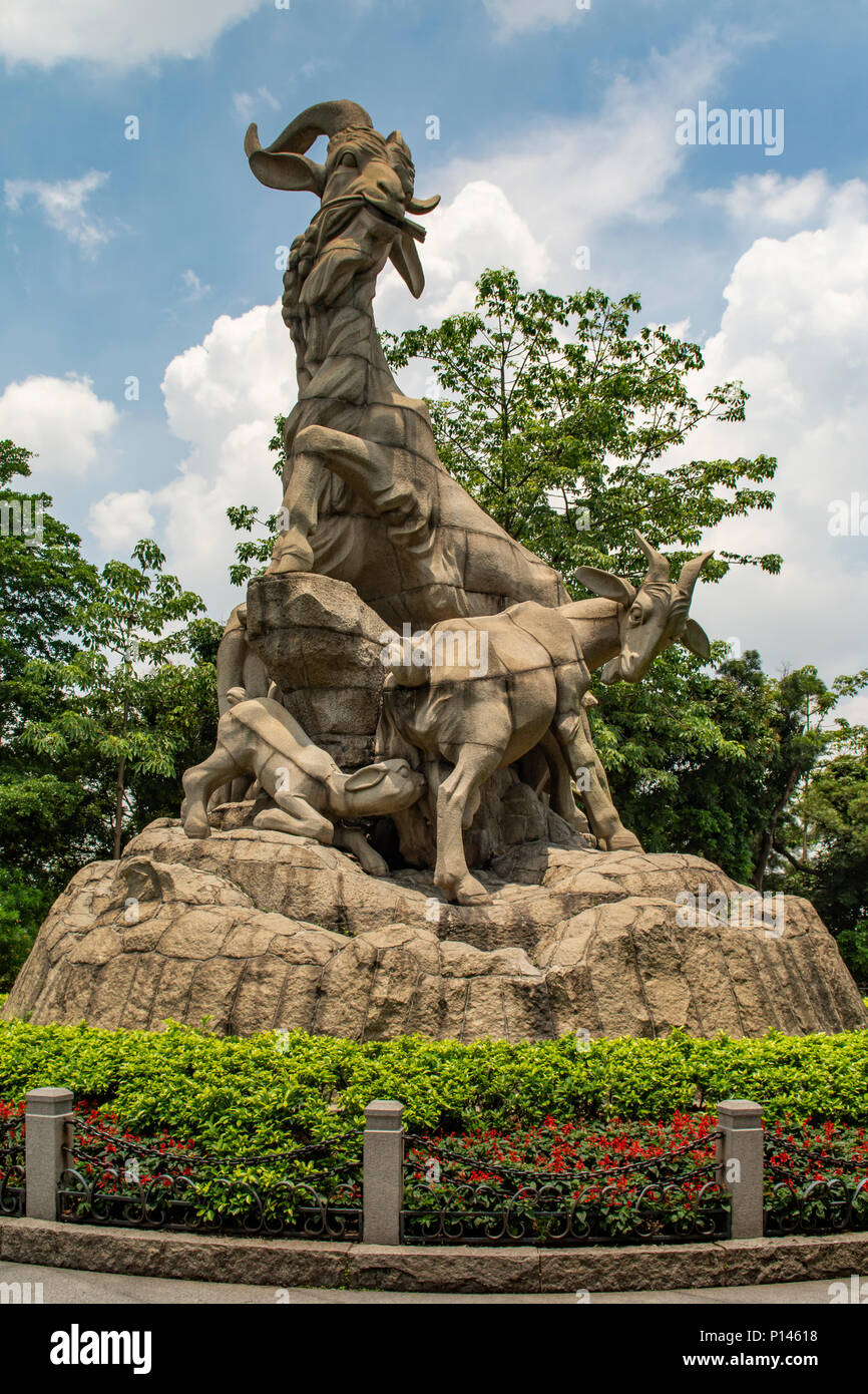 Statue of the Five Goats, Guangzhou, China Stock Photo - Alamy