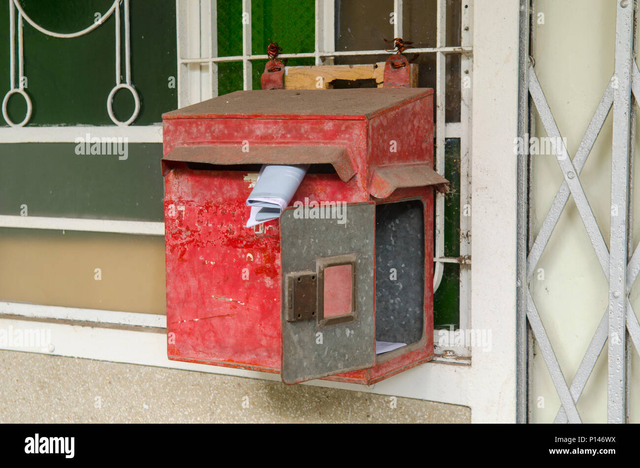 Old vintage mailboxes Stock Photo - Alamy