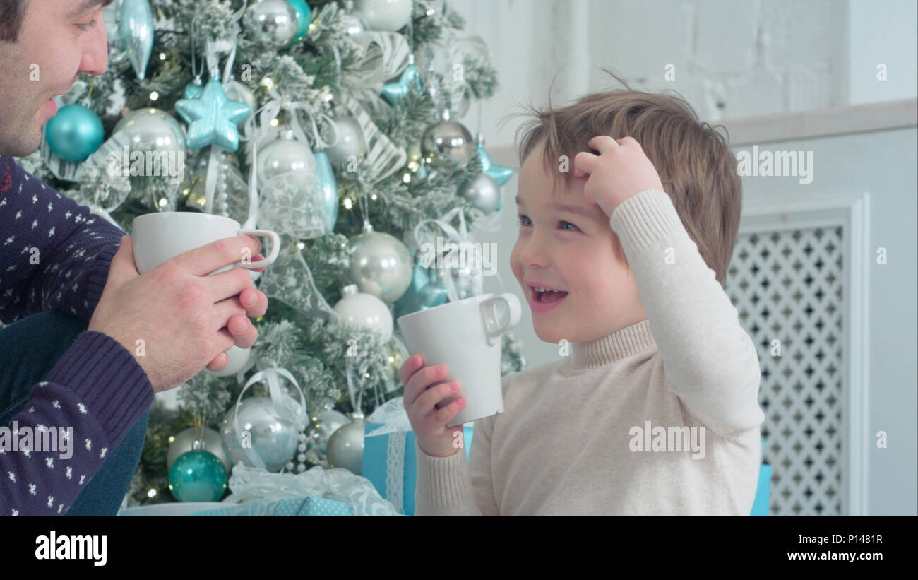 Happy dad embracing talking hi-res stock photography and images - Alamy