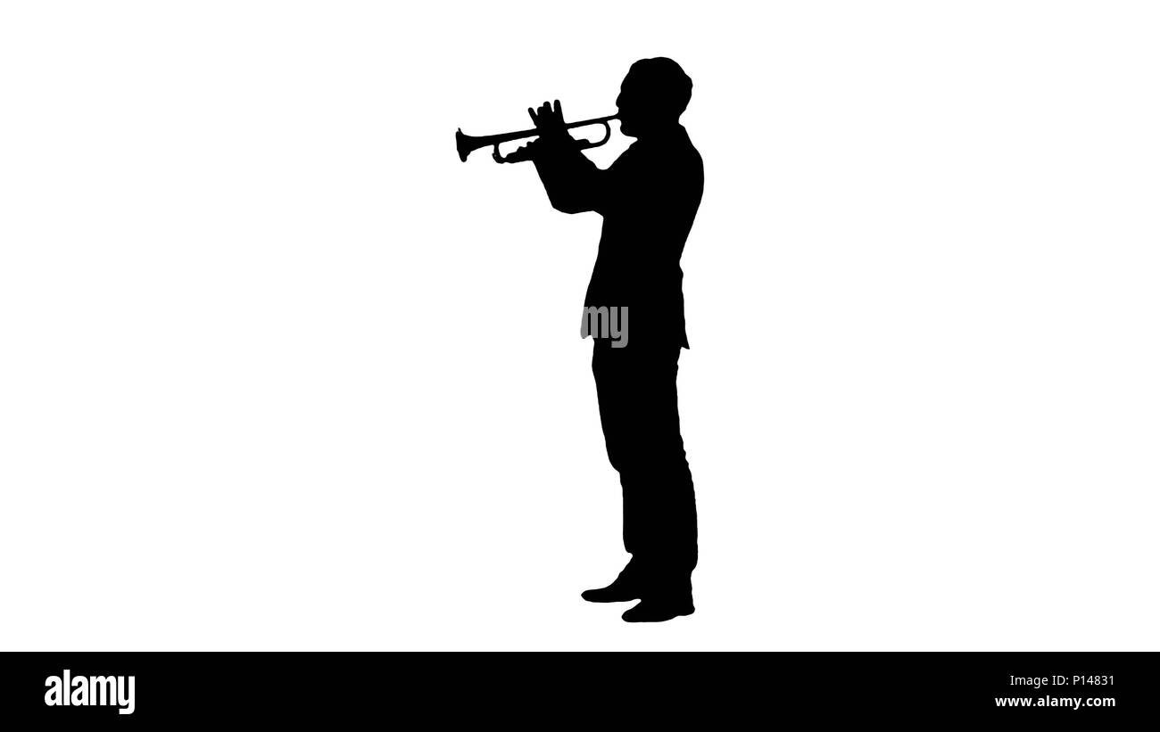 Trumpet man white player Cut Out Stock Images & Pictures - Alamy