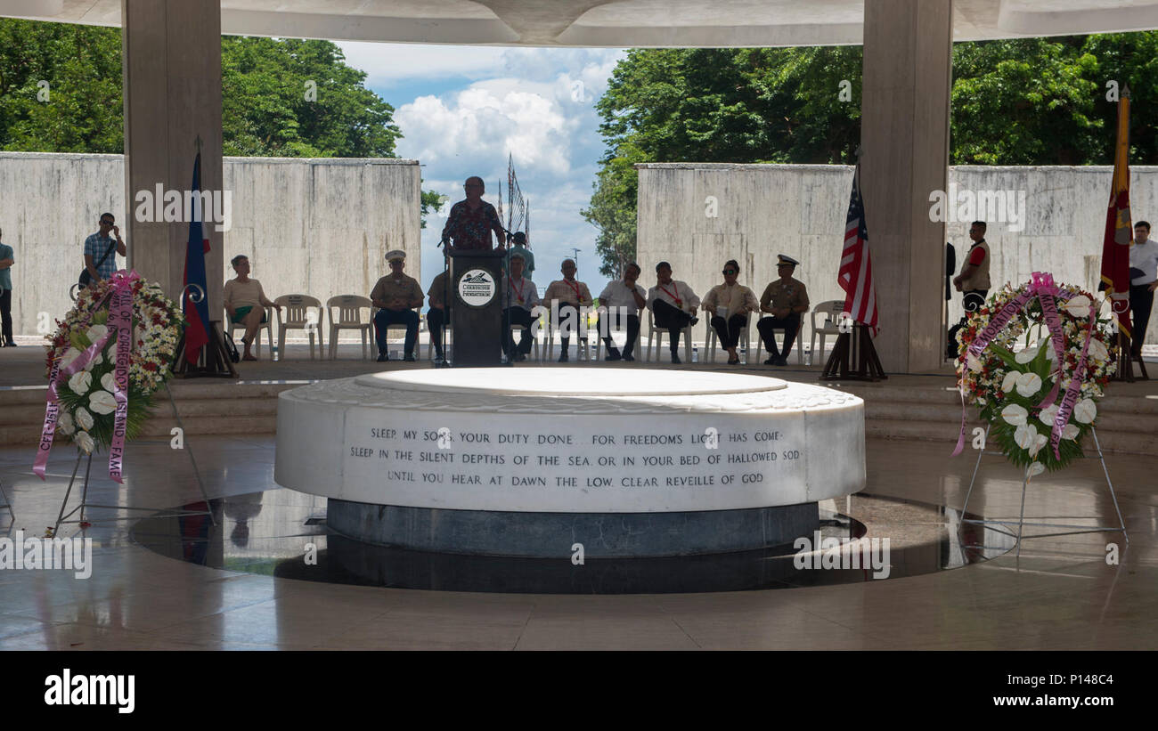 U.S. military and Philippine government officials attend a ceremony to ...