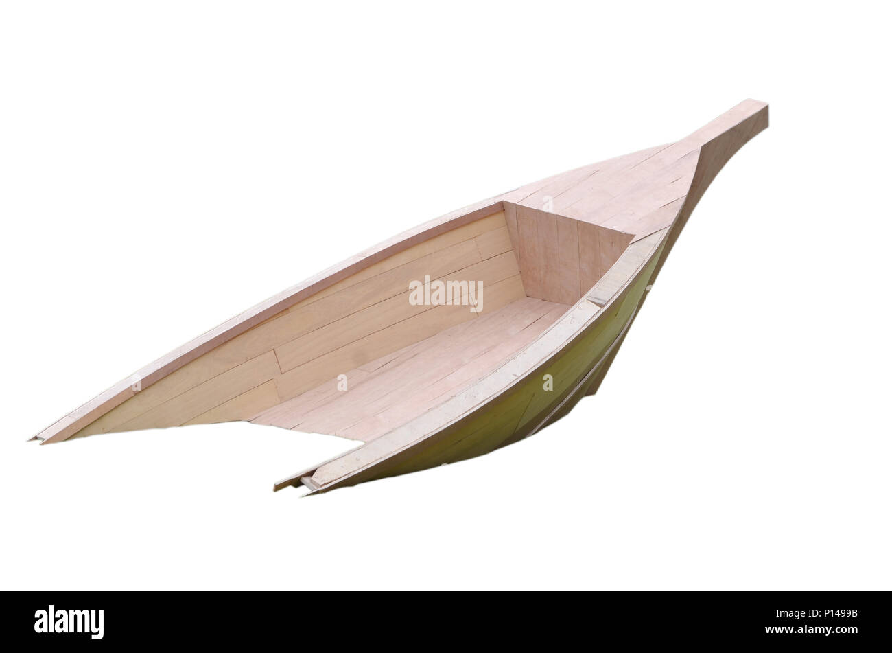 Wooden rowing boat on river Cut Out Stock Images & Pictures - Alamy