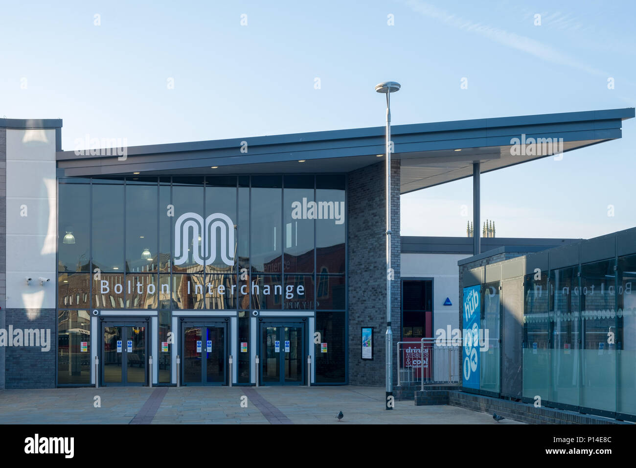 Bolton interchange bus station Stock Photo - Alamy