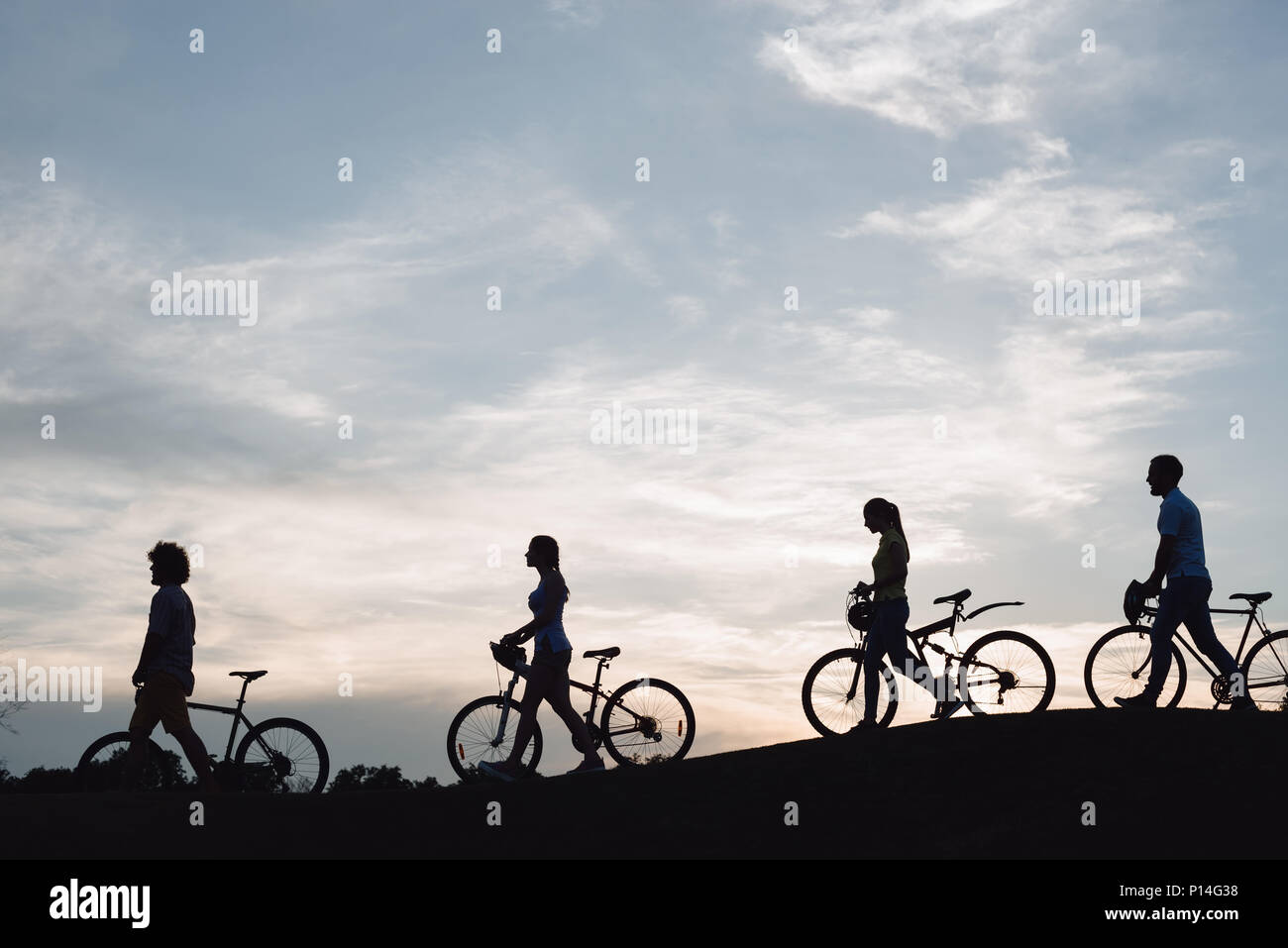 Cyclist Group Silhouette
