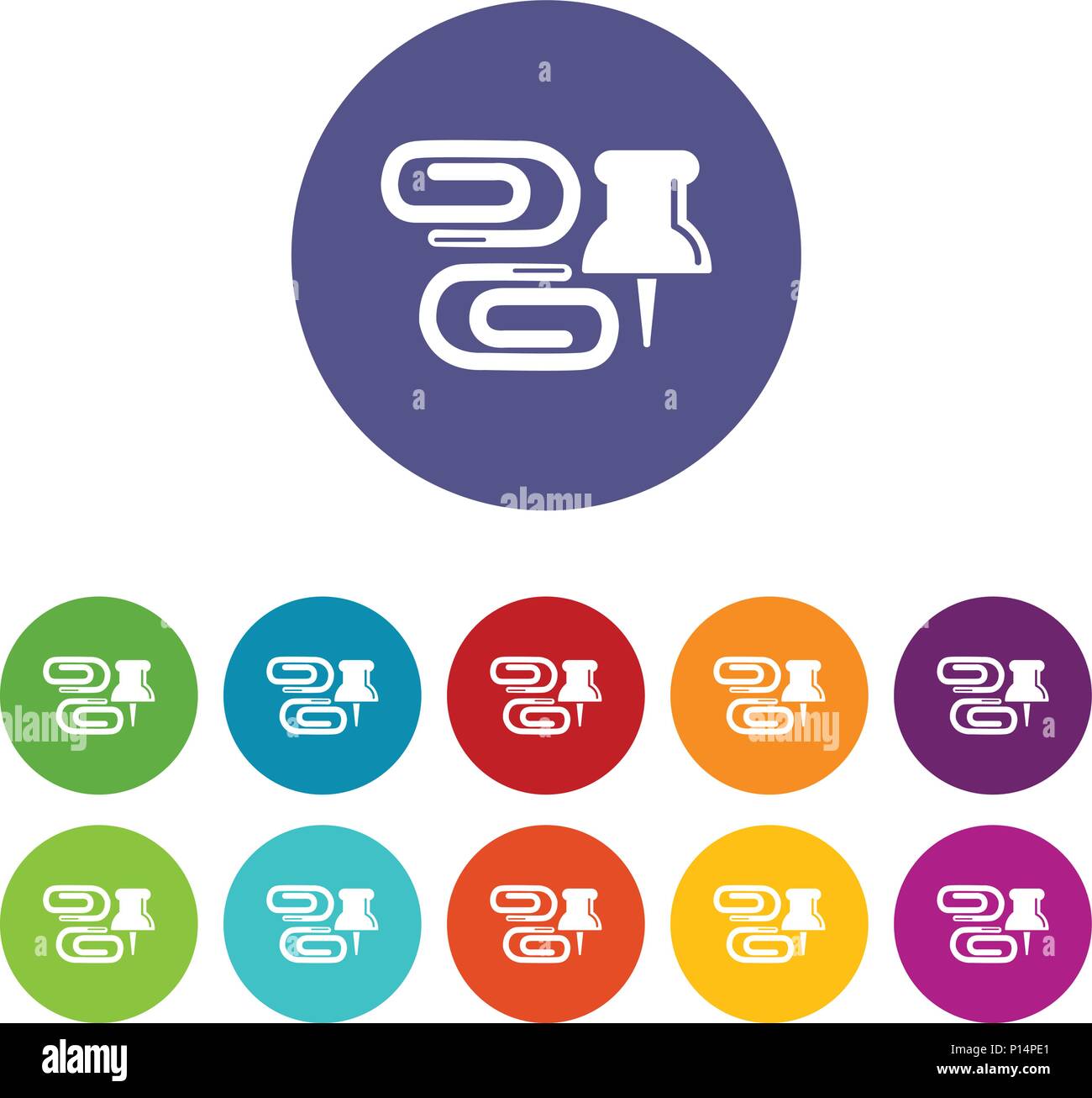 Paper clip icons set vector color Stock Vector Image & Art - Alamy