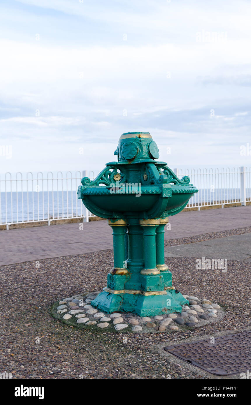 An Old Ornate Green Drinking Fountain at Seaburn Promenade, Seaburn ...