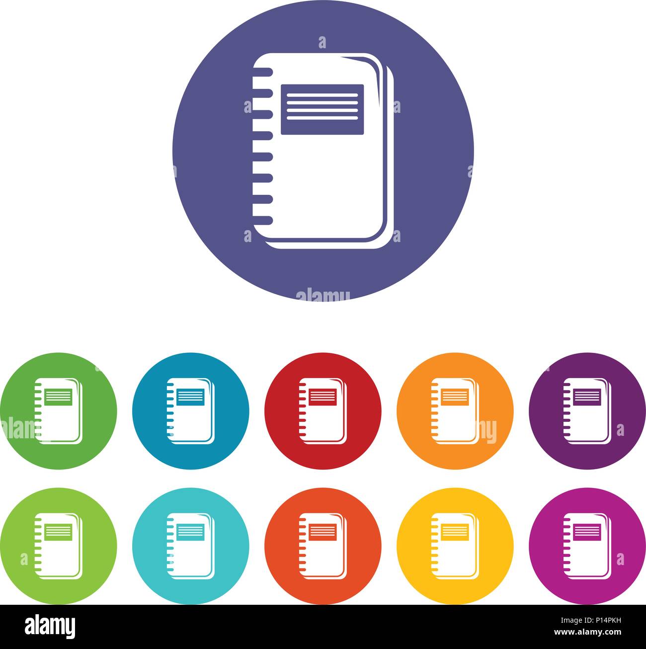 Notebook icons set vector color Stock Vector Image & Art - Alamy