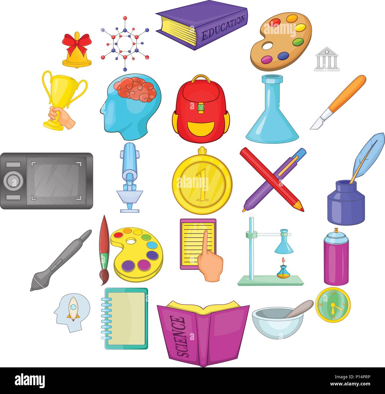 Fundamental icons set, cartoon style Stock Vector Image & Art - Alamy