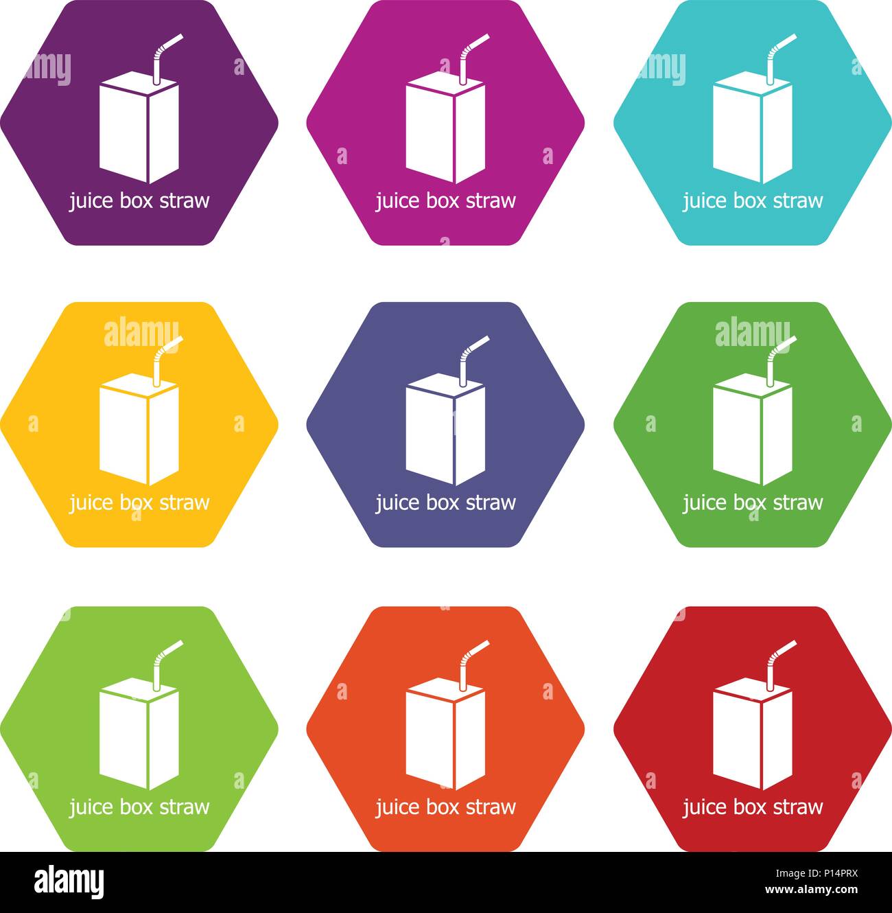 Juice box straw icons set 9 vector Stock Vector Image & Art - Alamy