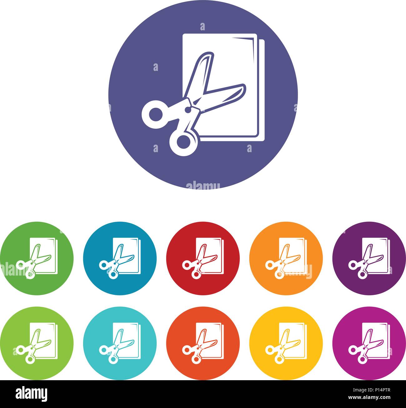Scissors paper icons set vector color Stock Vector Image & Art - Alamy