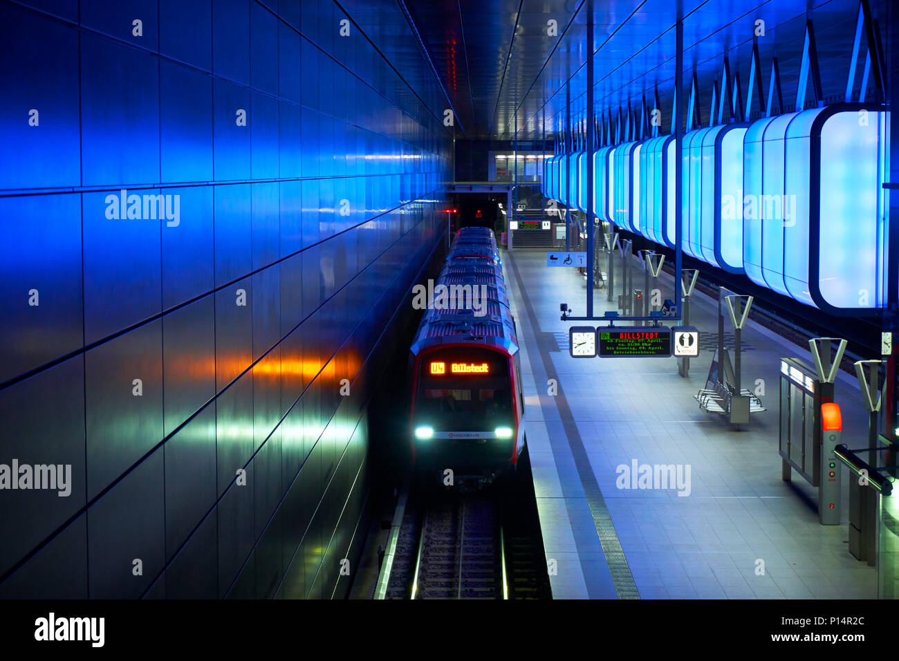 Hamburg, Germany - April 7, 2017: Train at the Subway station with ...