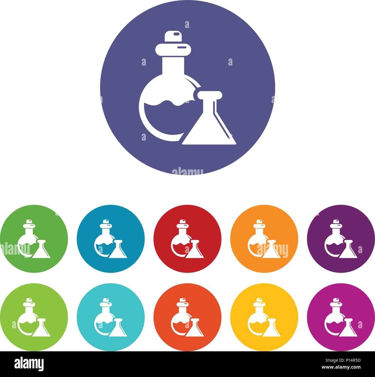 Flask icons set vector color Stock Vector Image & Art - Alamy