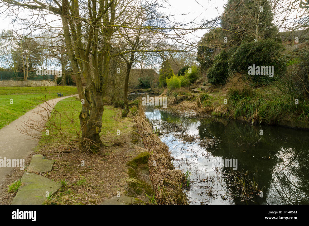 A Pathway and Stream at Doxford Park Secret Garden, Doxford Park ...