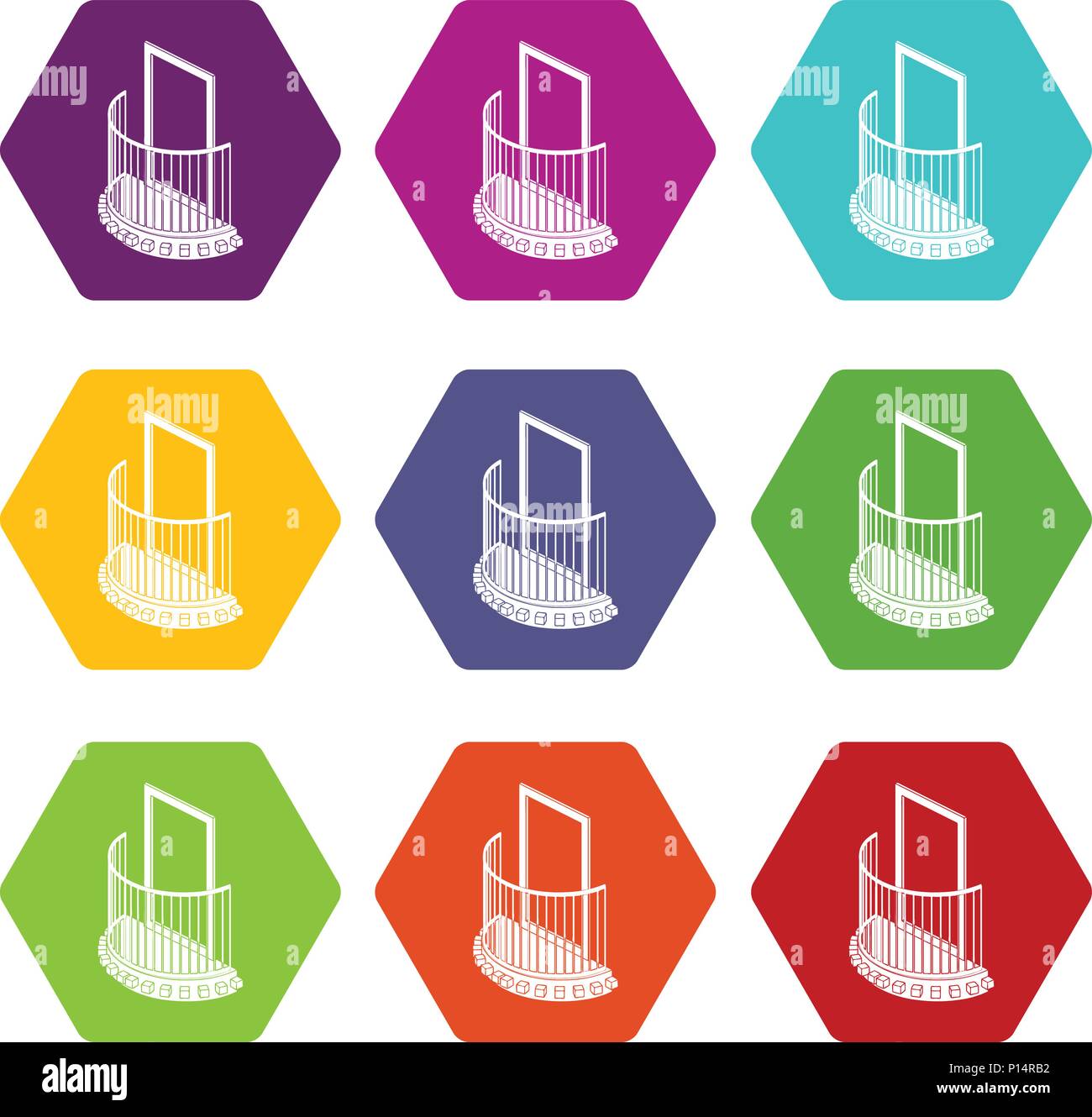 One door balcony icons set 9 vector Stock Vector Image & Art - Alamy