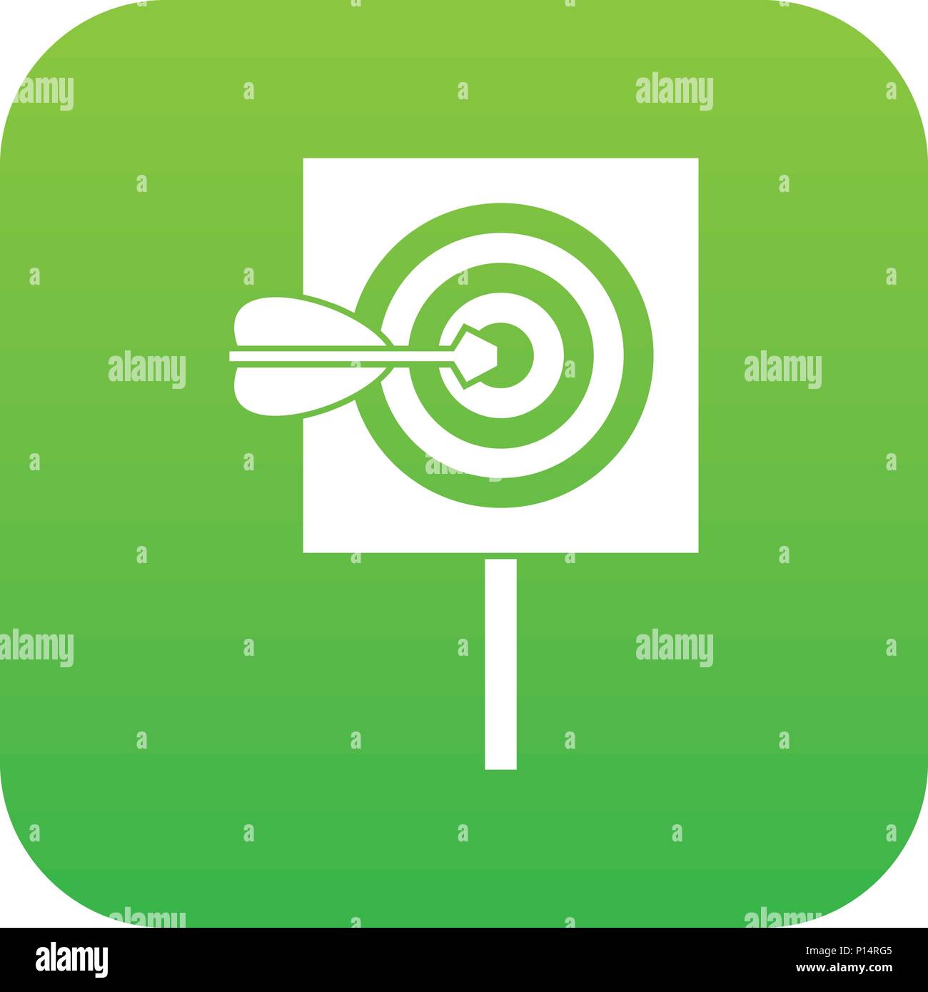 Arrow in the center of target icon digital green Stock Vector Image ...