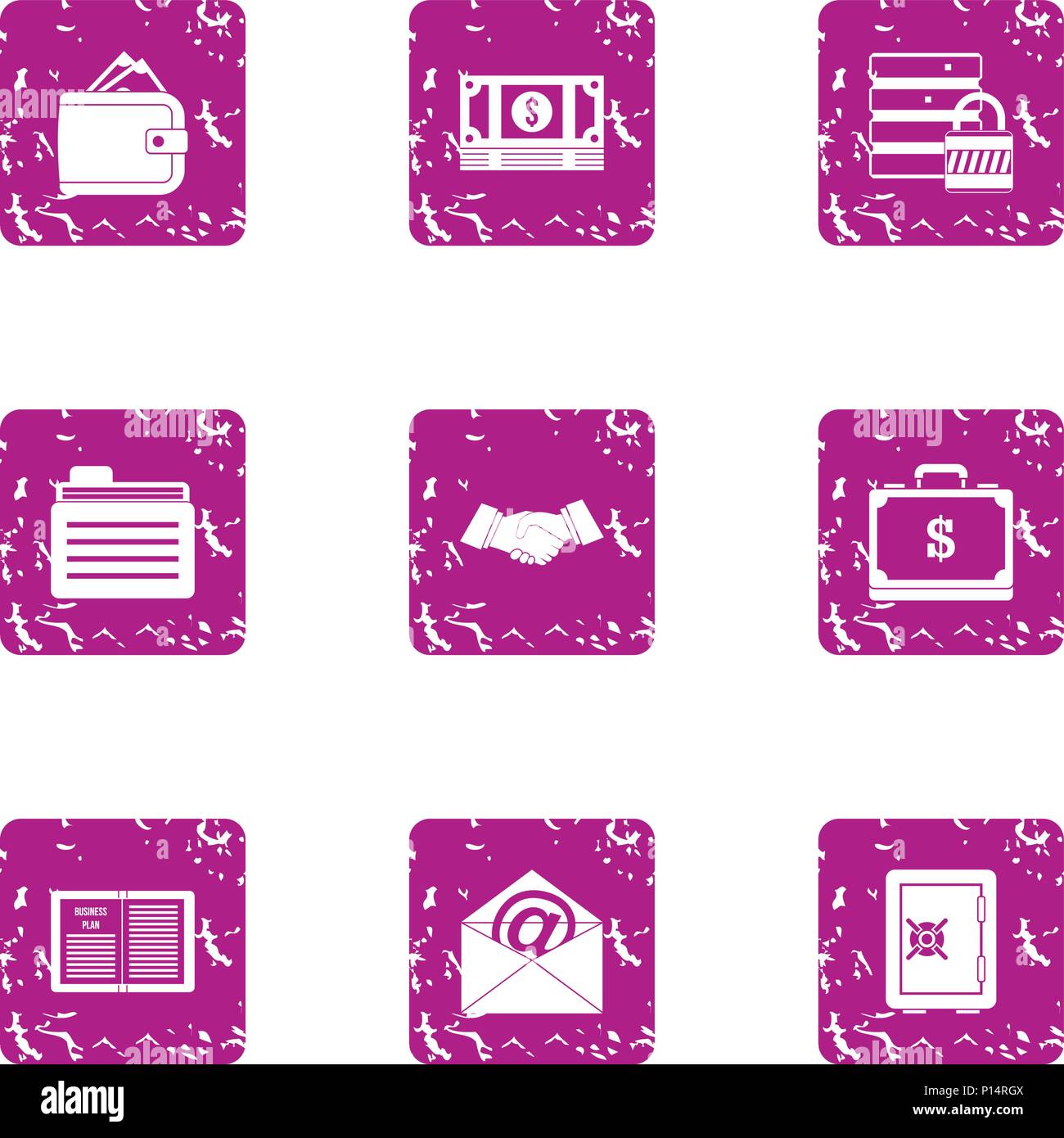 Bundle of money icons set, grunge style Stock Vector Image & Art - Alamy