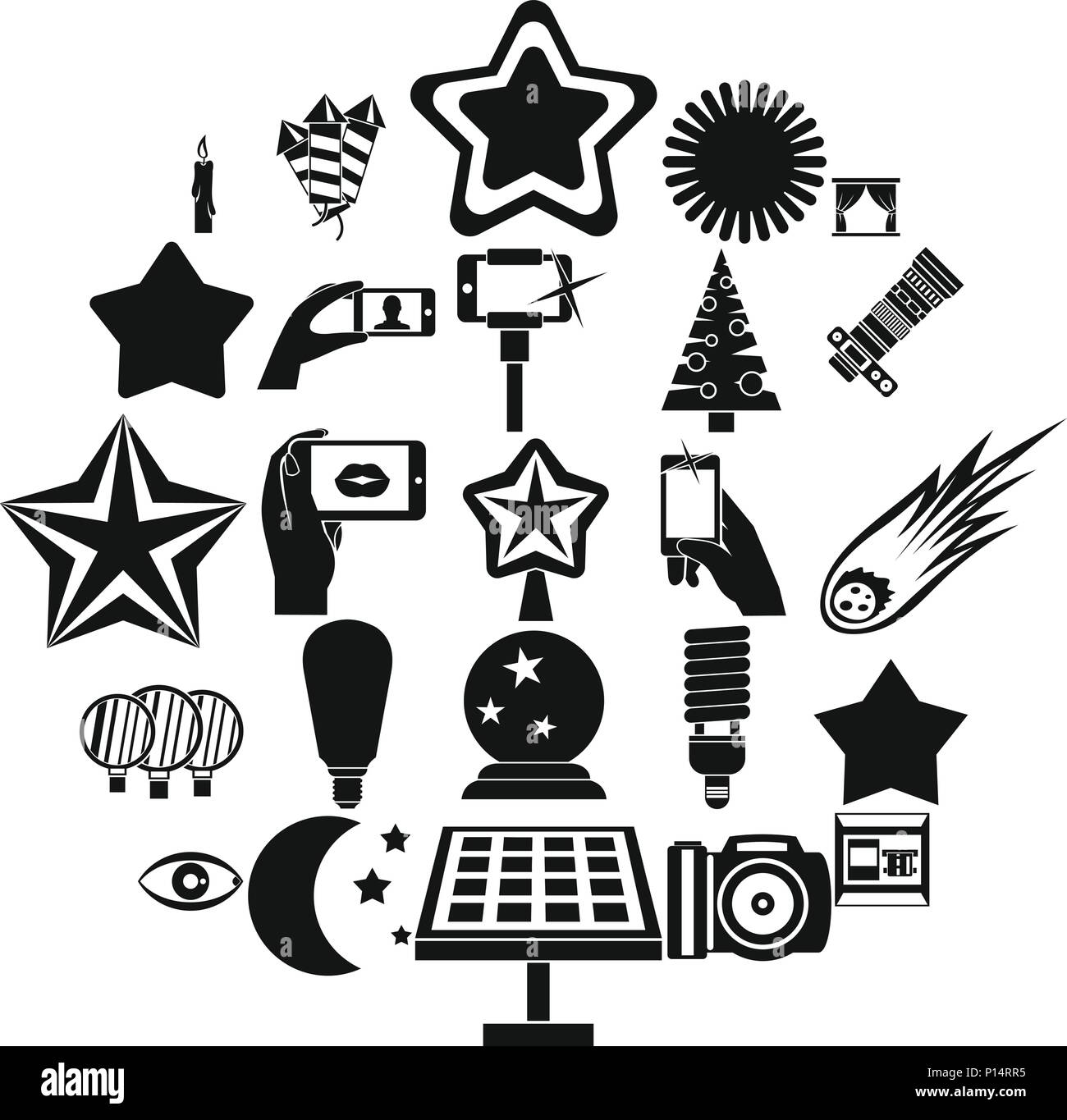 Spark icons set, simple style Stock Vector Image & Art - Alamy