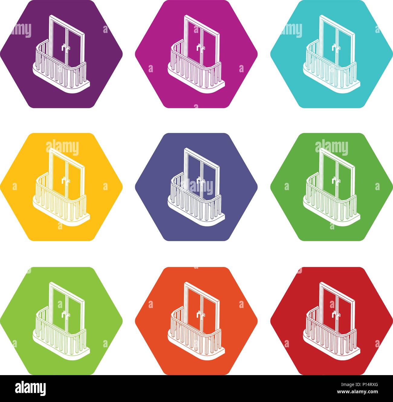 Modern balcony icons set 9 vector Stock Vector Image & Art - Alamy