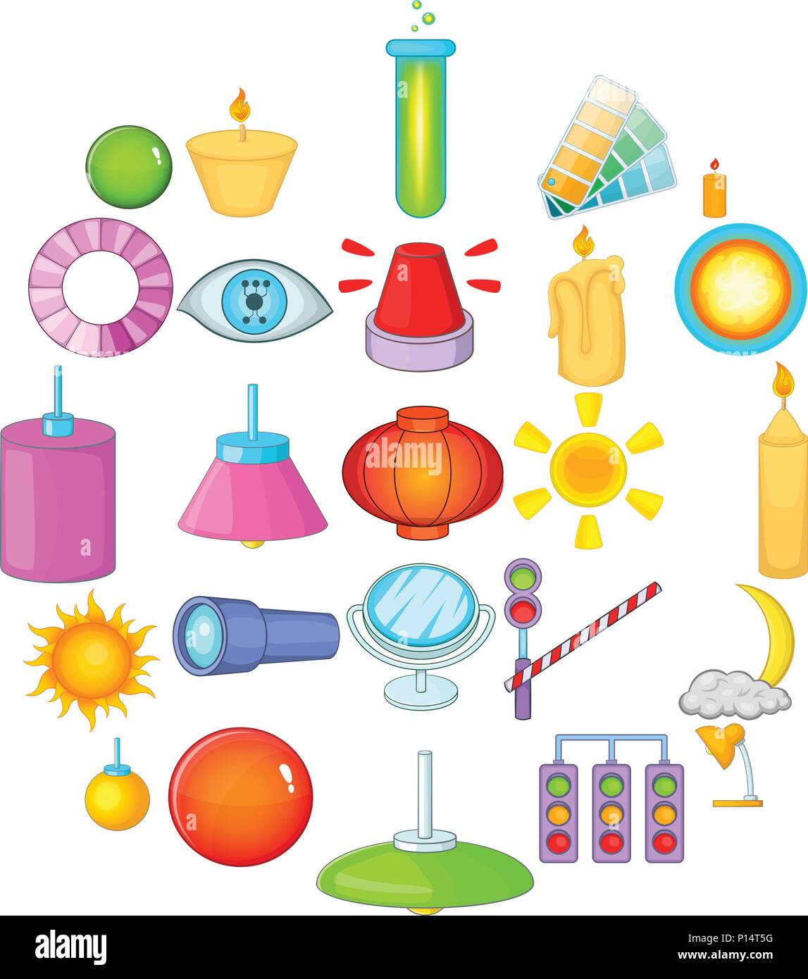 Lighting icons set, cartoon style Stock Vector Image & Art - Alamy