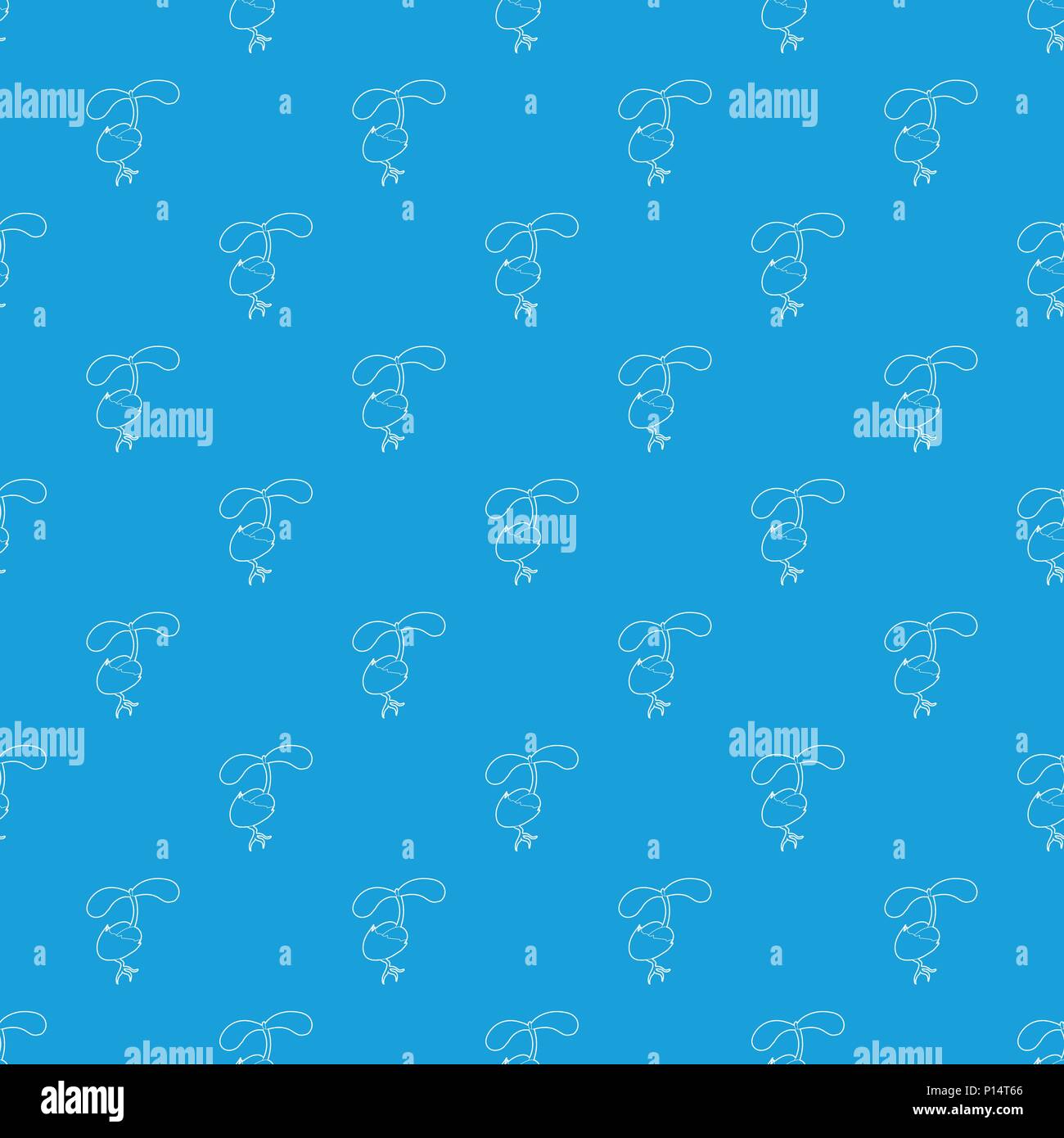 Sprout growing from seed pattern vector seamless blue Stock Vector ...