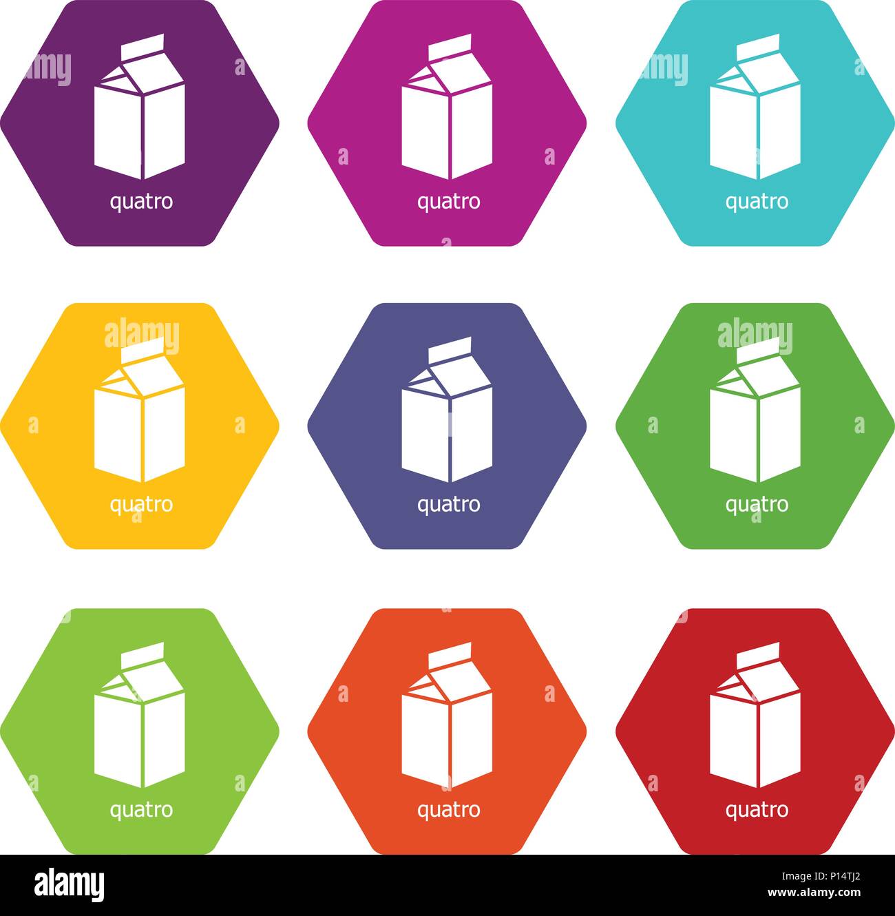 Quatro packag icons set 9 vector Stock Vector Image & Art - Alamy