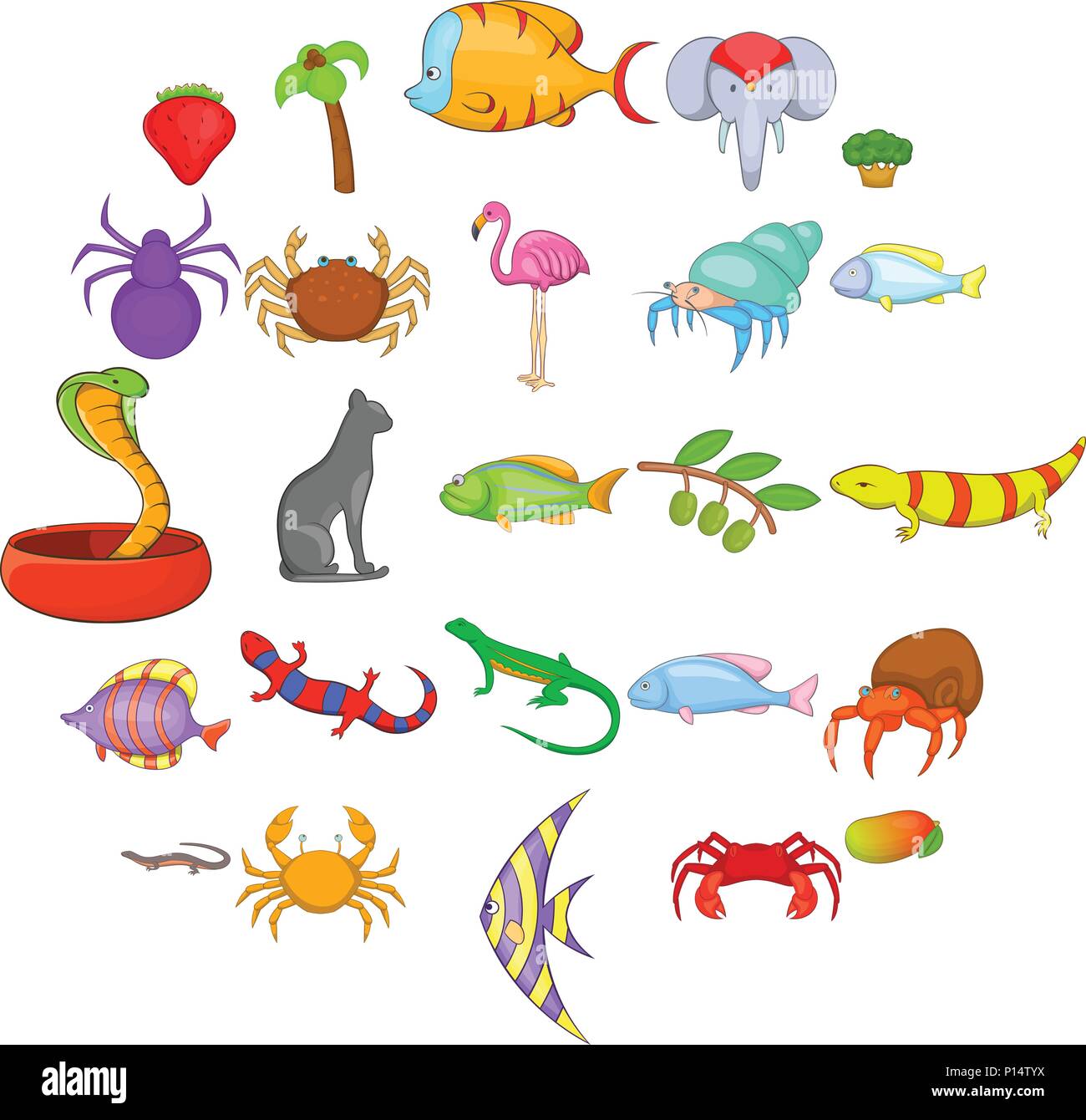 Animal kingdom icons set, cartoon style Stock Vector Image & Art - Alamy