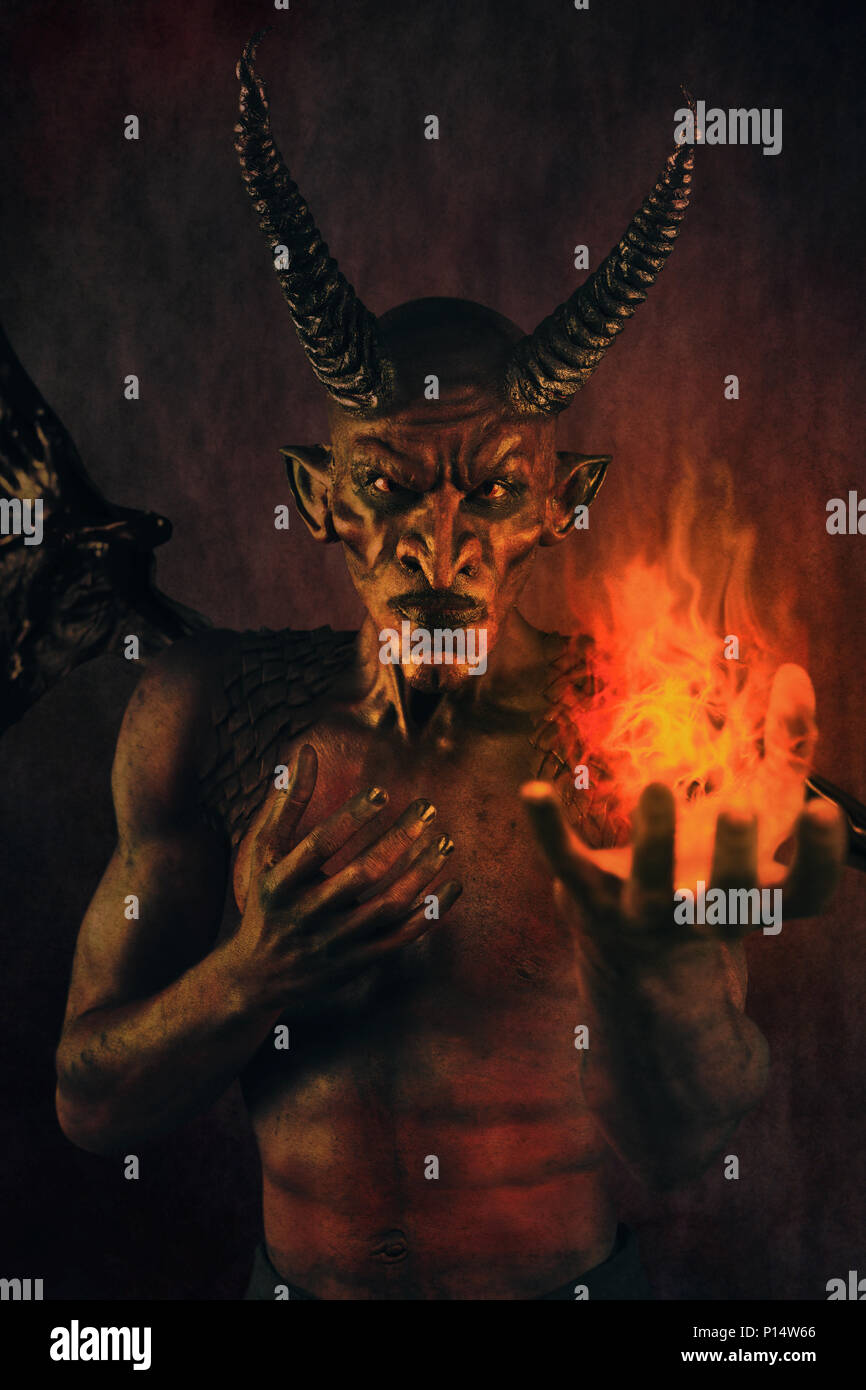 Devil with a spell made of fitre Stock Photo - Alamy