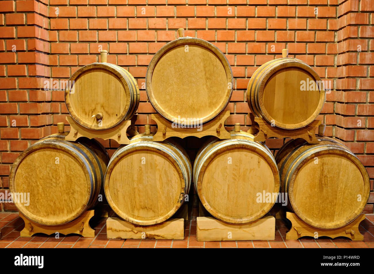 Distillery - wooden barrels Stock Photo - Alamy