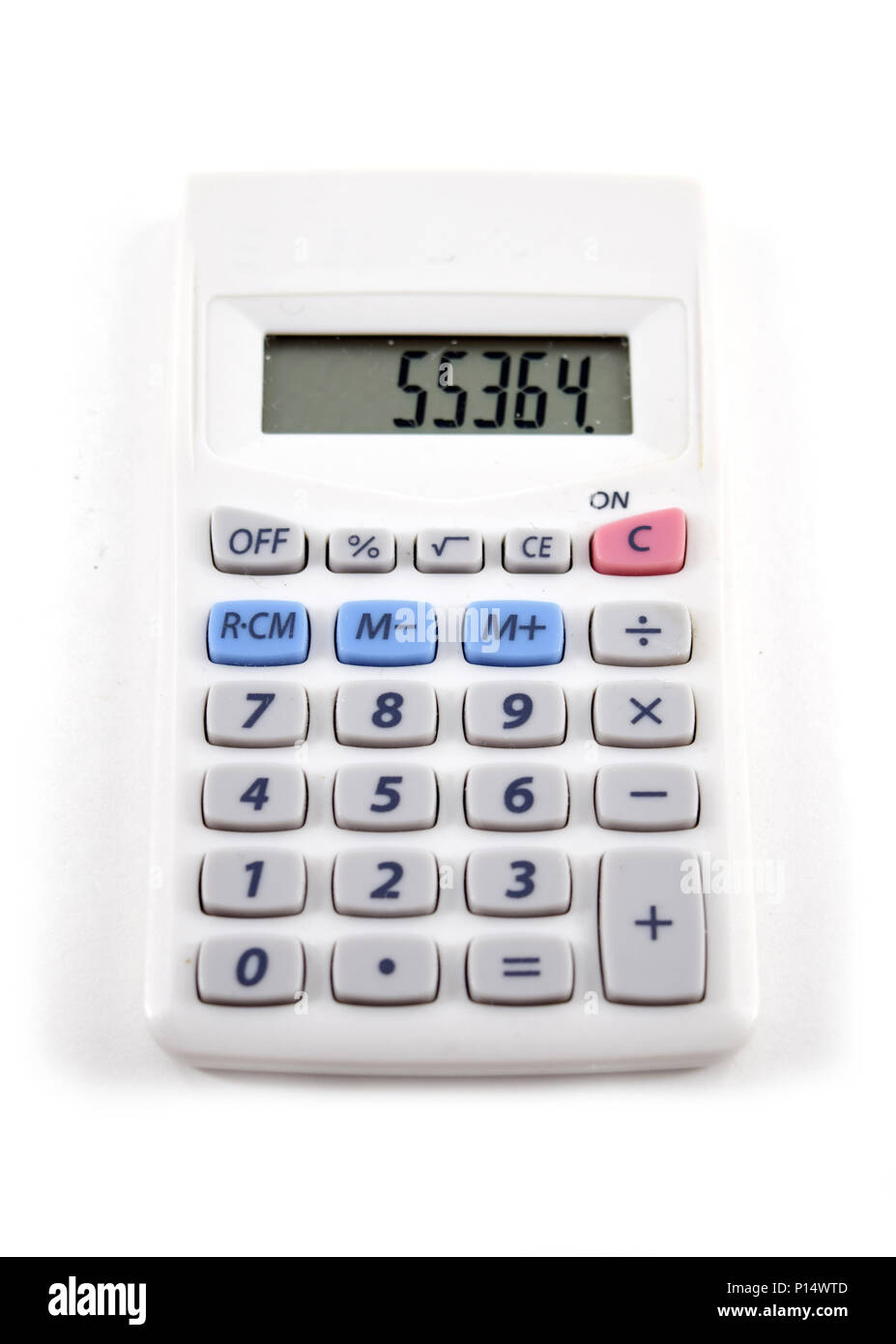Gray calculator - isolated Stock Photo - Alamy