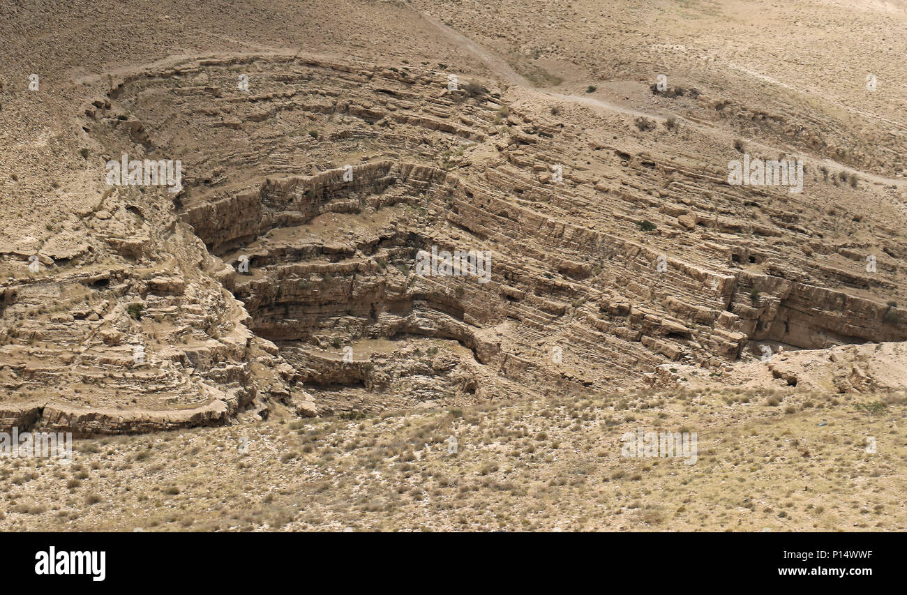 Stone mountains landscape of Judean desert in Israel Stock Photo - Alamy