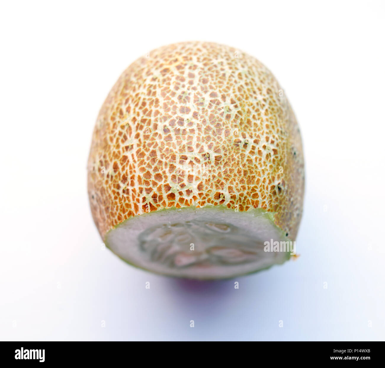 Brown netted cucumber (isolated), also known as Russian netted cucumber ...