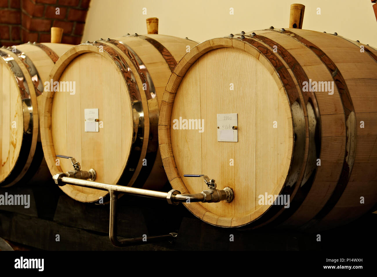 Distillery - wooden barrels Stock Photo - Alamy