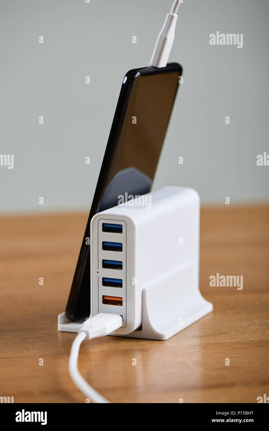 multiport charging station with smart phone and general single port ...