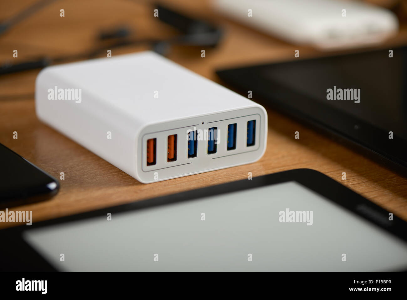 multiport charging station with smart phone and general single port ...