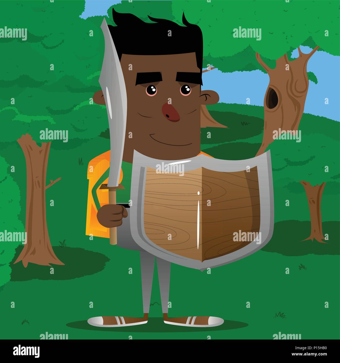 Child holding sword Stock Vector Images - Alamy