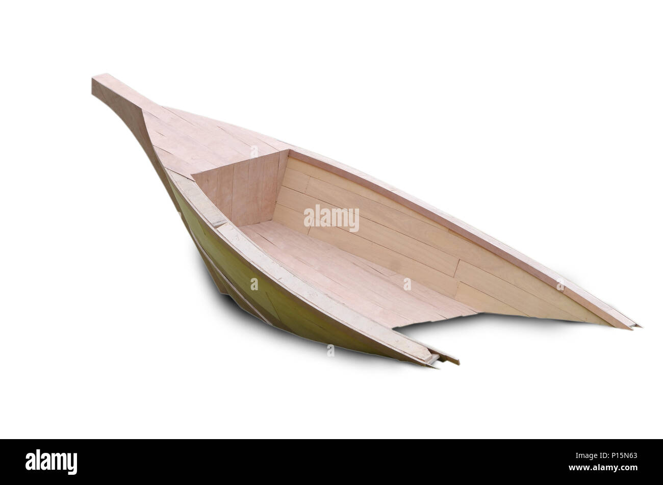 Wooden rowing boat on river Cut Out Stock Images & Pictures - Alamy