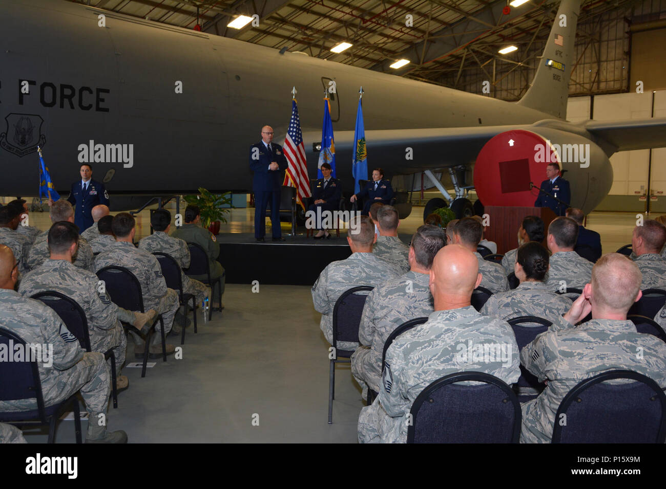 Col. Travis Caughlin, 507th Maintenance Group commander, addresses the ...