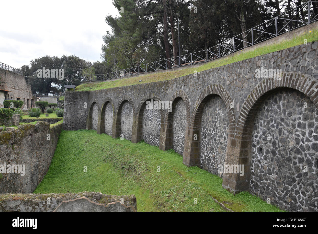 Former Harbour Walls within the Ancient CIty of Pompeii, Italy Stock ...