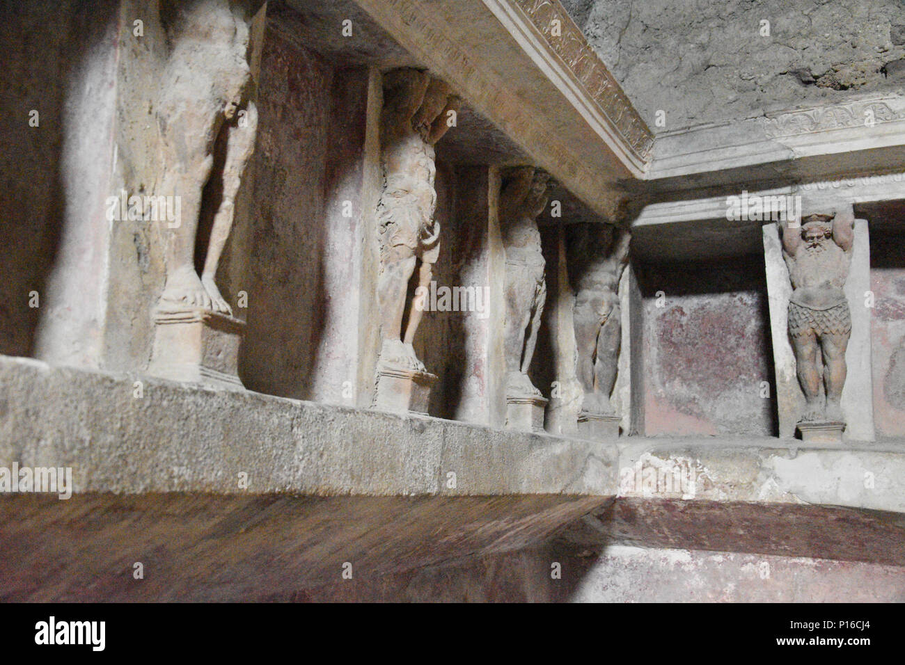 The Forum Baths located behind the Temple of Jupiter in the Ancient ...