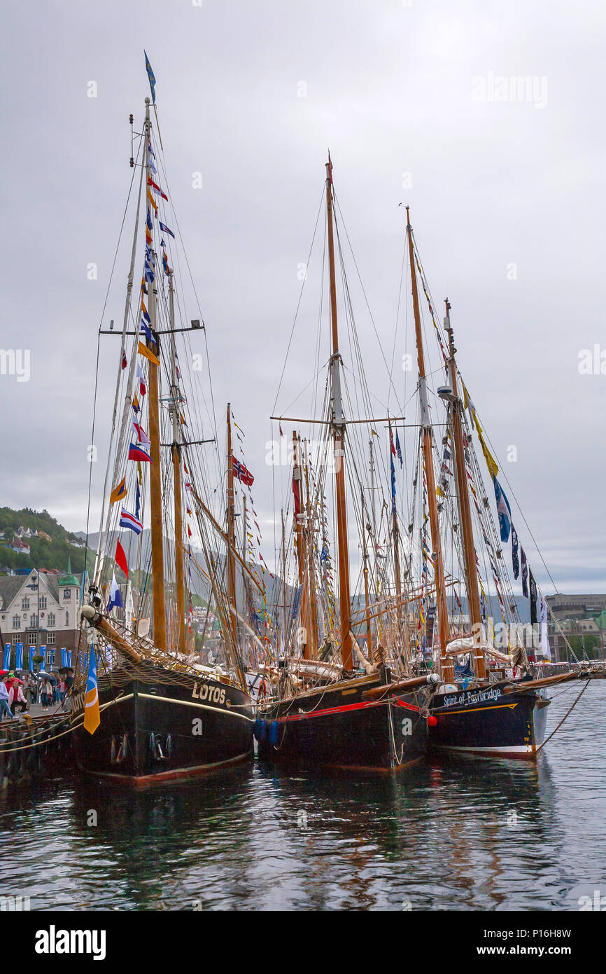 Tall Ships Race 2008. Bergen, Norway - August 2008. Lotos (gaff rigged ...